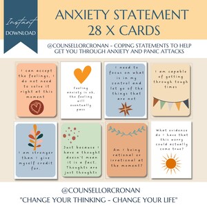 Therapy Flash Cards Coping Skills Therapy Office Decor - Etsy