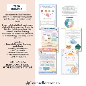 Teen Therapy Mega Worksheet Bundle Therapy Workbook - Etsy