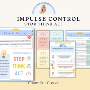 Impulse Control Worksheets for Kids and Teens. ADHD Executive ...