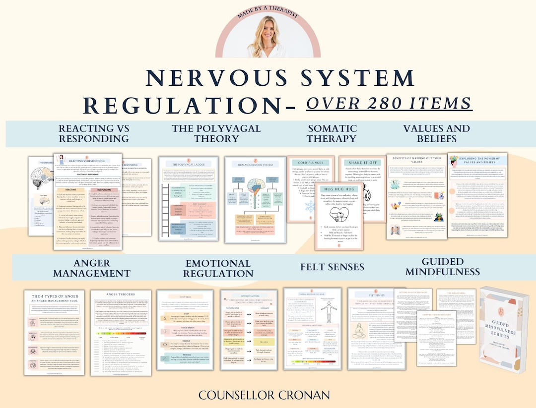 Nervous System Regulation Therapy Essential Workbooks, DBT Boundaries ...