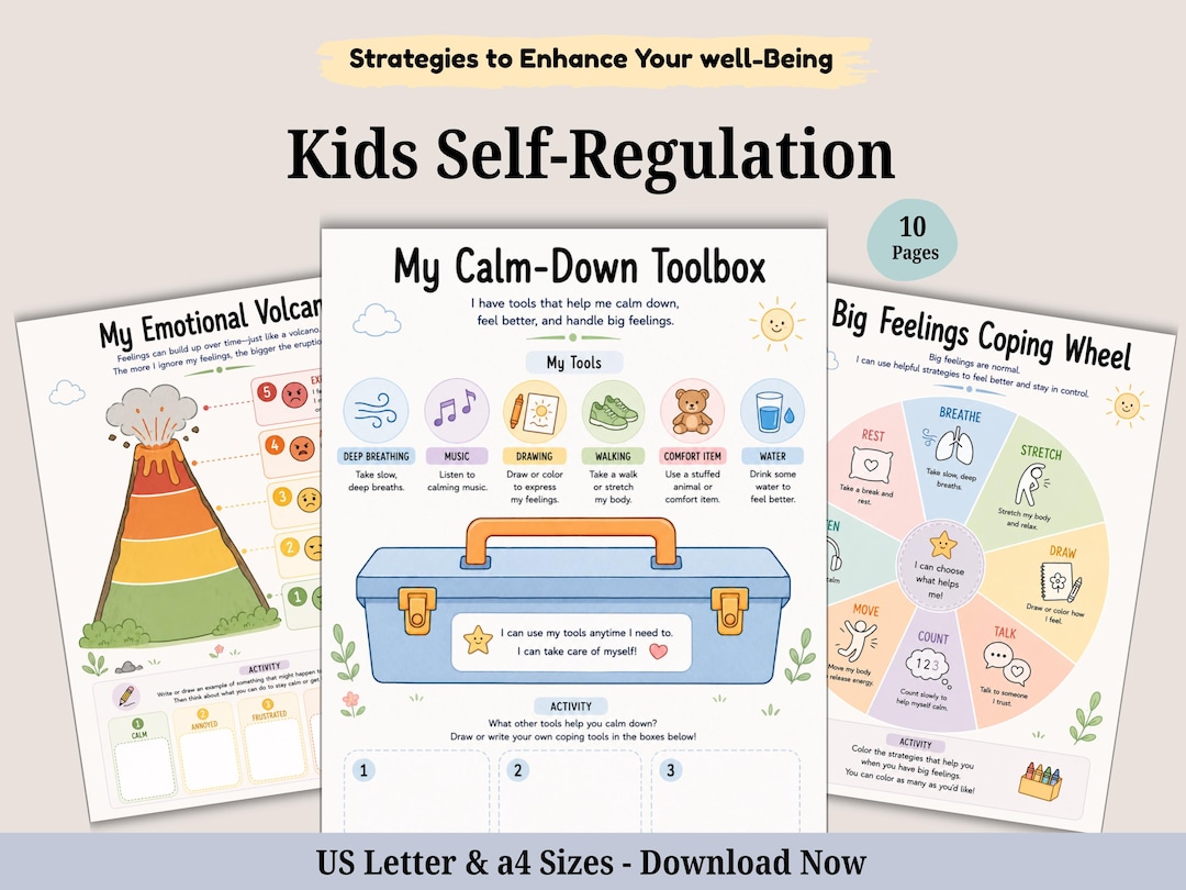 Kids Self-regulation Worksheets. Social Emotional Intelligence. SEL ...