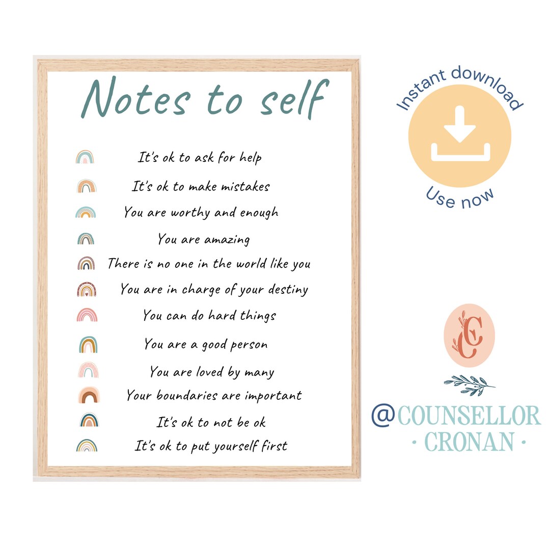 Rainbow Positive Thinking Poster, Daily Check-in Poster, Self-care ...