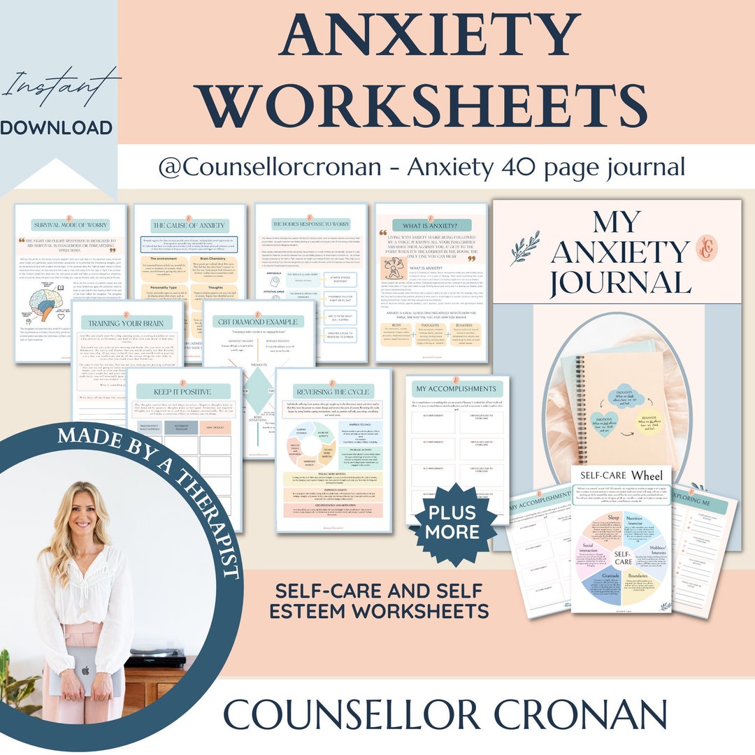 Anxiety Worksheet Journal, Therapist, Therapy, Anxiety Triggers ...
