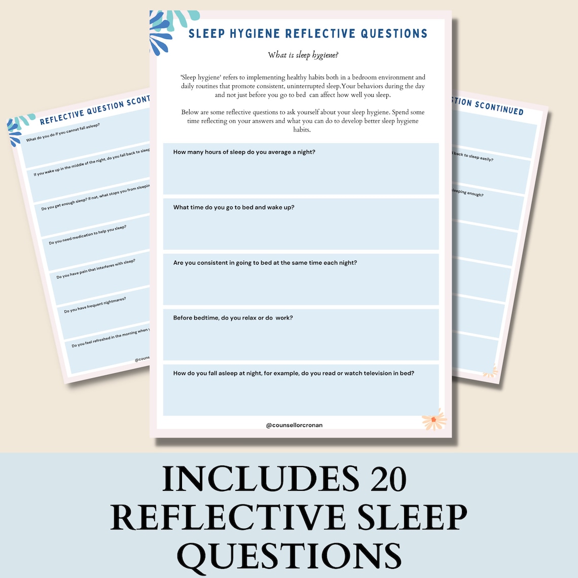 Sleep Hygiene Worksheets Sleep Journal Sleep Habits Sleep - Etsy Australia