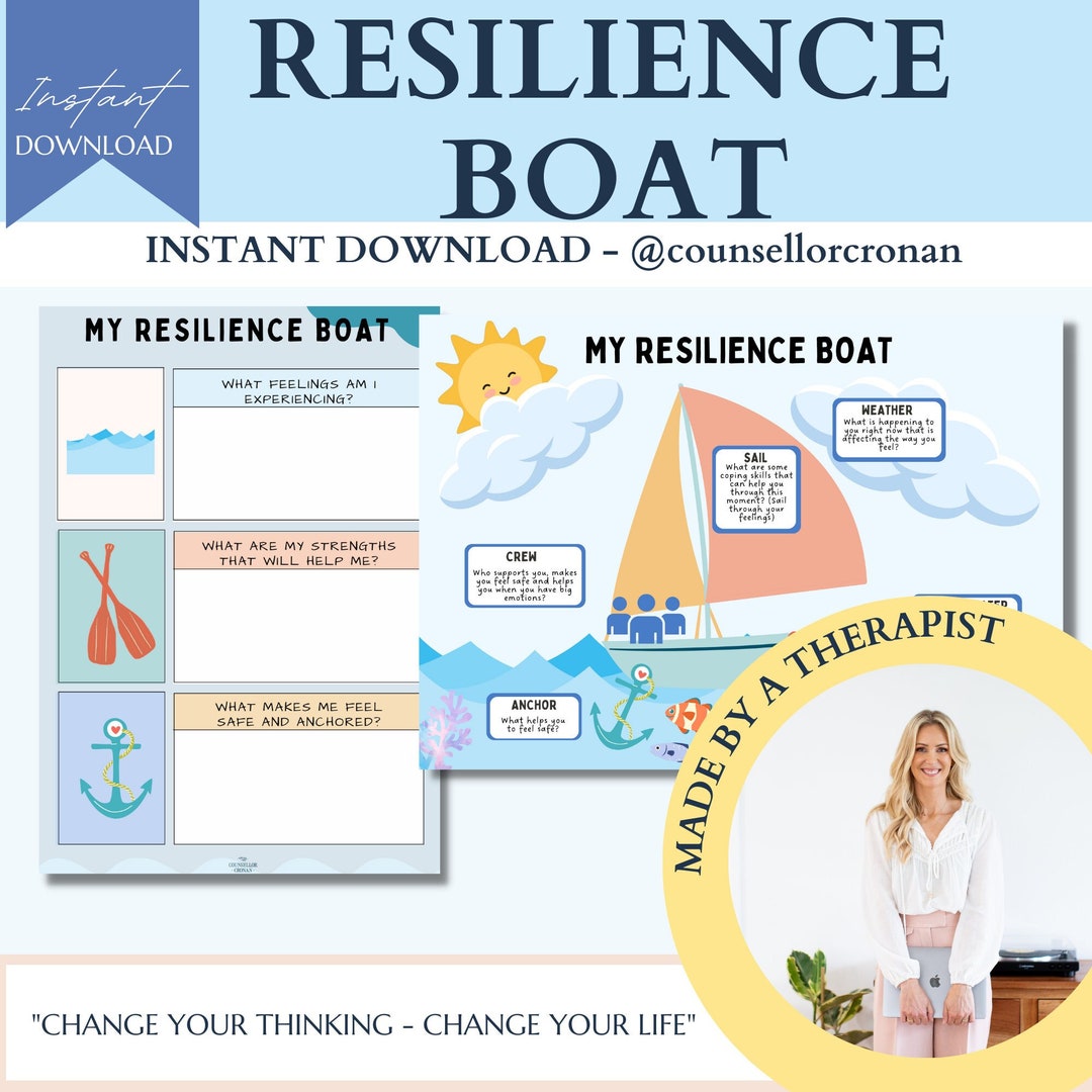 Resiliency Boat Worksheets Kids Feelings Growth Mindset - Etsy