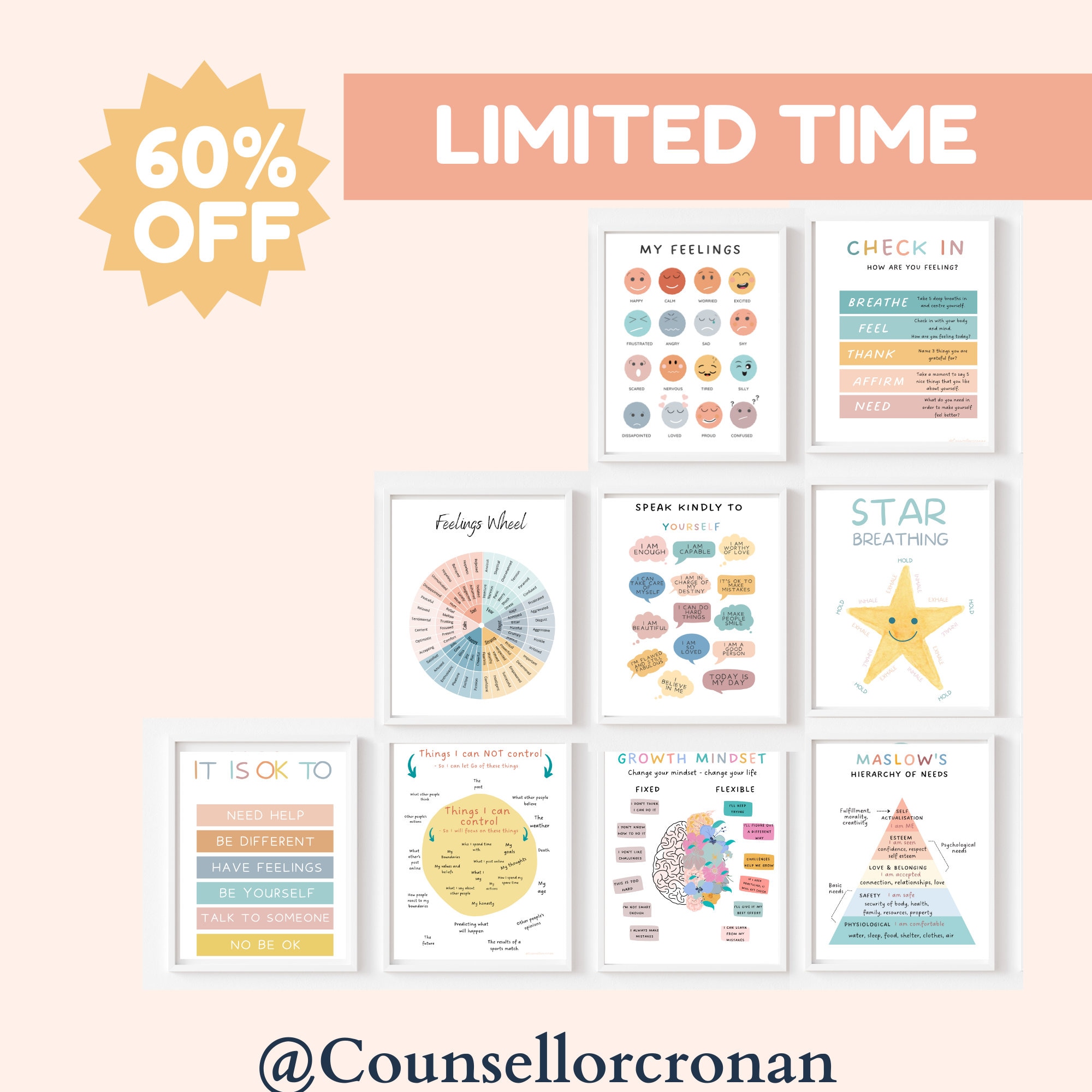 Set of 15 Calming Corner Posters Kids Mental Health Calm - Etsy