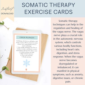 Somatic Therapy Exercise Cards, Coping Skills, Techniques, Anxiety ...