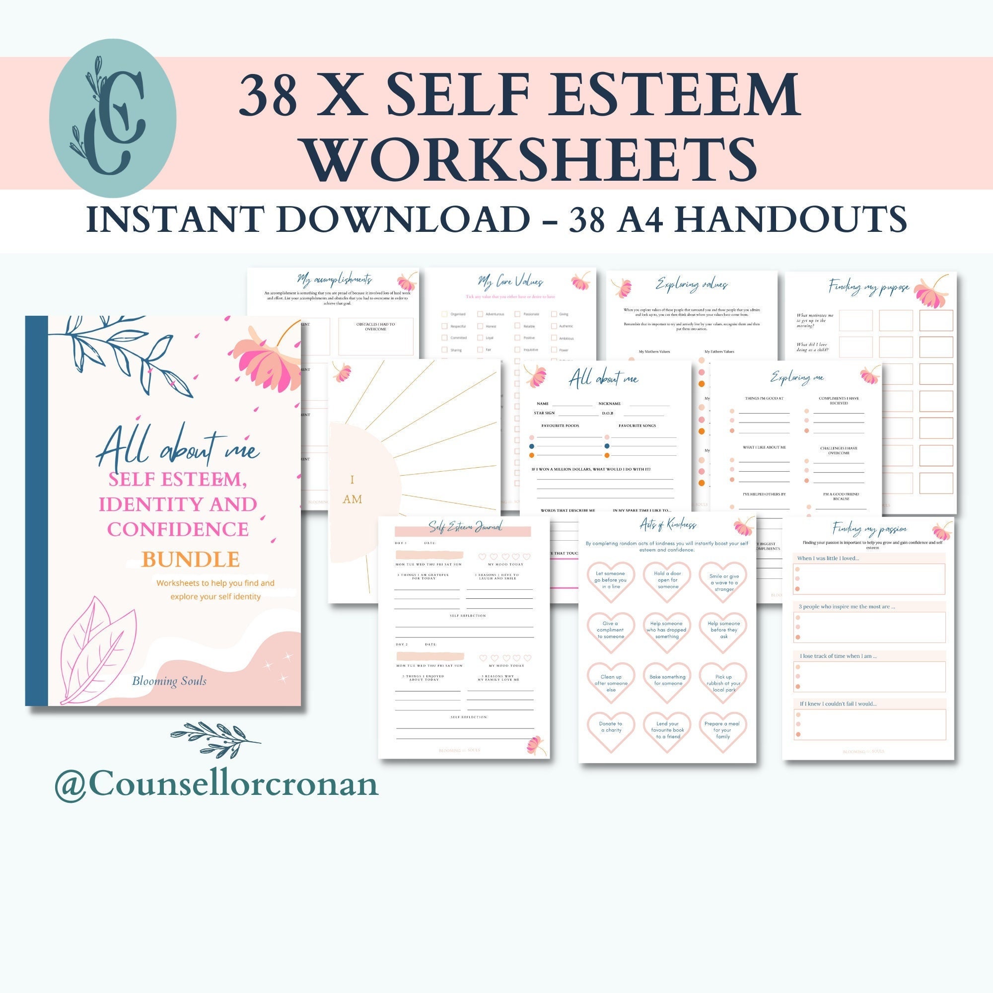 Self Esteem Worksheets Therapy Worksheets Therapy Resources - Etsy