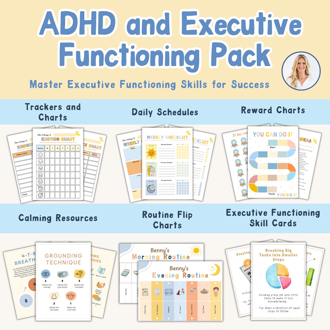 ADHD Executive Functioning Support Pack. Routines, Charts and Planners ...