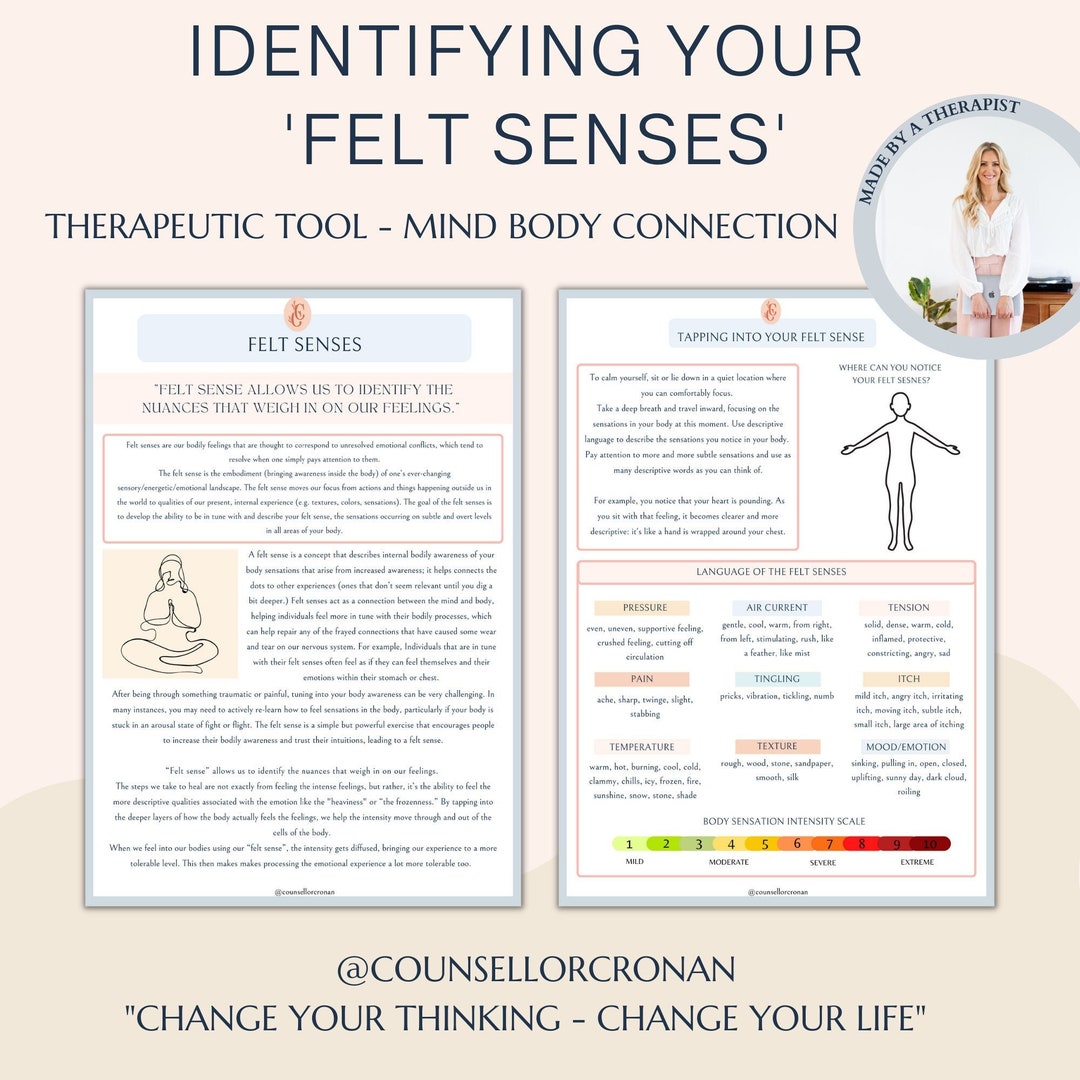 Felt Senses Identifying Your Felt Senses Somatic Therapy Etsy