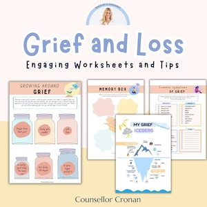 Kids Grief and Loss Worksheets, Therapy Workbook, Kids Therapy, Child ...