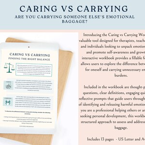 Caring Vs Carrying Workbook. an Emotional Baggage Therapeutic Tool ...