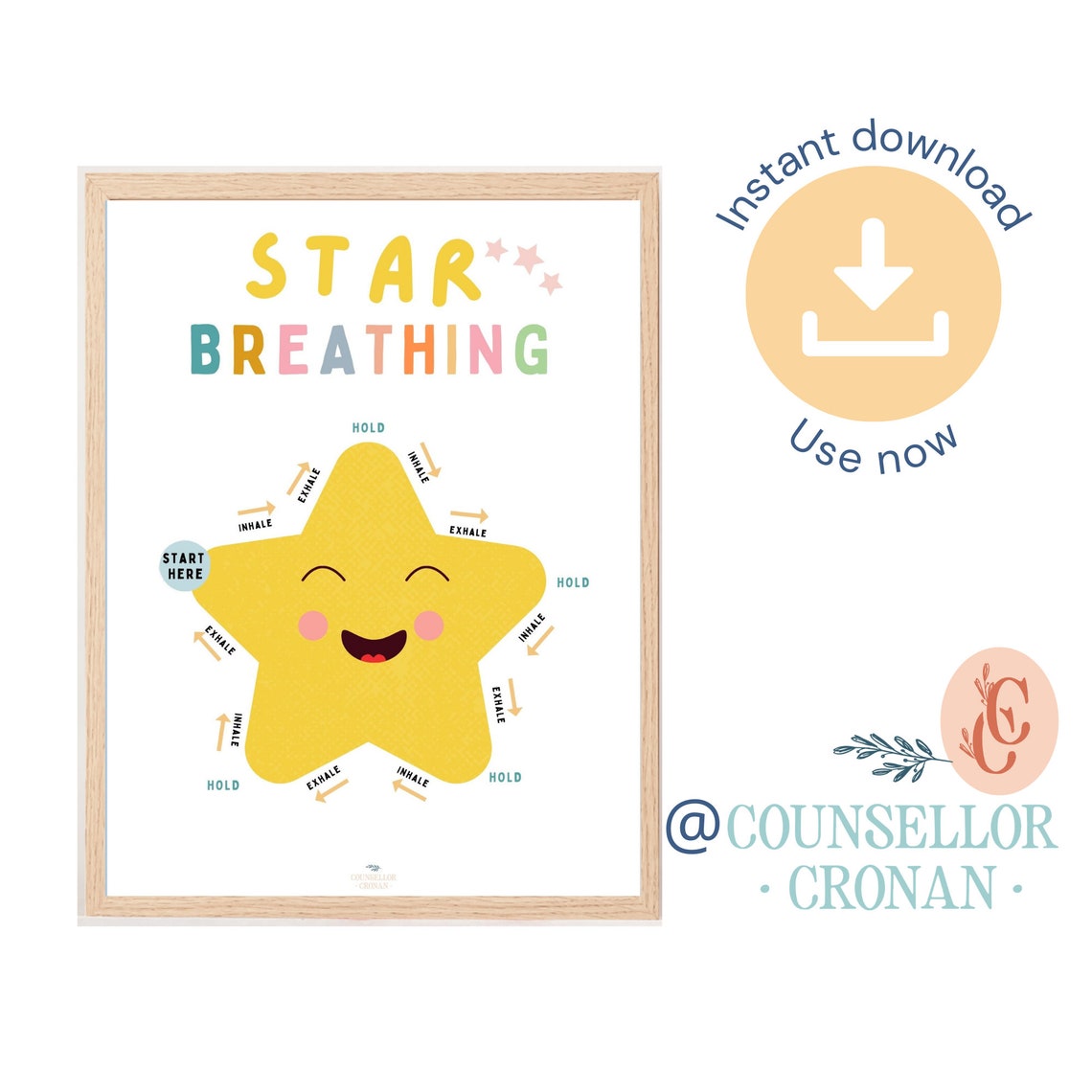 Star Breathing Poster Feelings Poster Calming Corner Social - Etsy ...