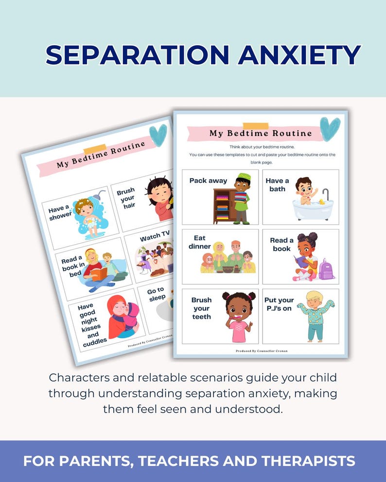 Separation Anxiety Workbook. Anxiety Relief. Kids Counselling. Art ...