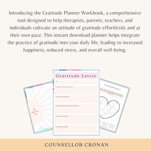 Gratitude Workbook Worksheets, Therapy Office Decor, Therapist ...