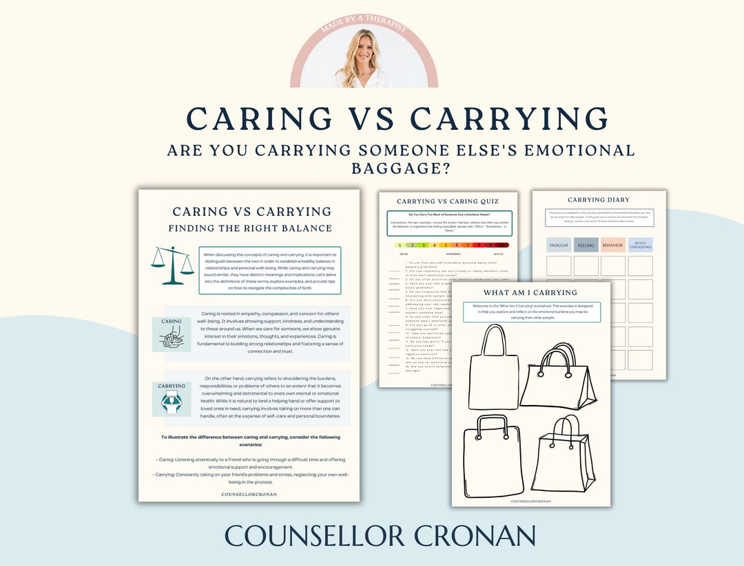 Caring Vs Carrying Workbook. an Emotional Baggage Therapeutic Tool ...