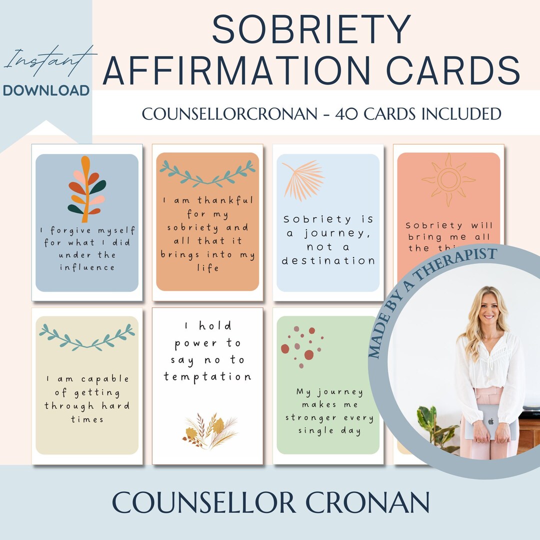 Sobriety Affirmation Cards, Recovery, Addiction Coping Skills ...