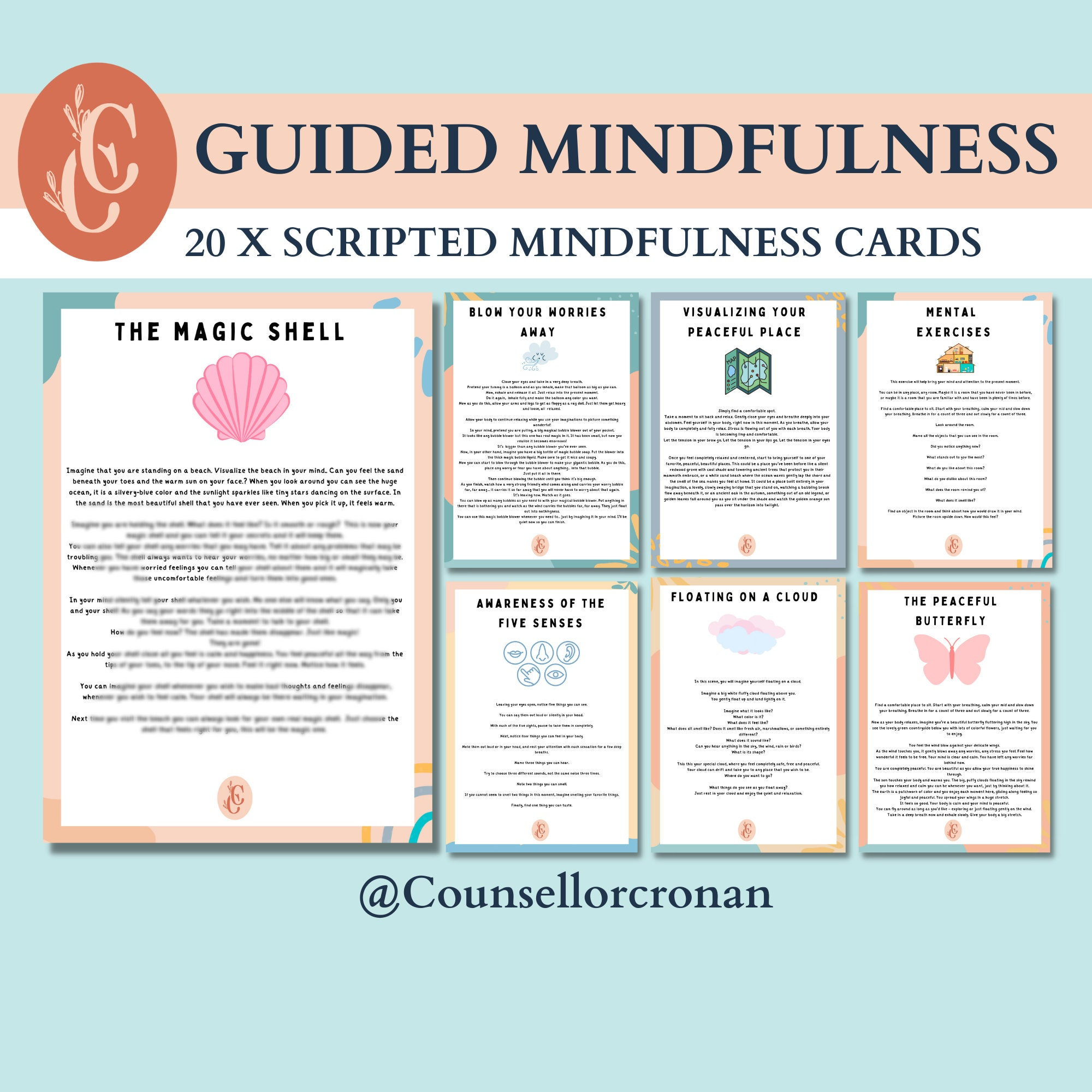Guided Mindfulness Cards Scripted Meditation Handouts - Etsy Canada