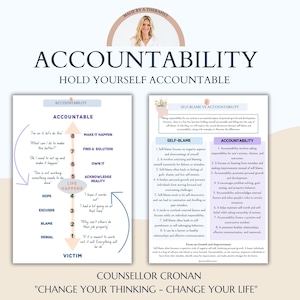 Accountability Worksheets Self-blame Vs Accountability. - Etsy Australia
