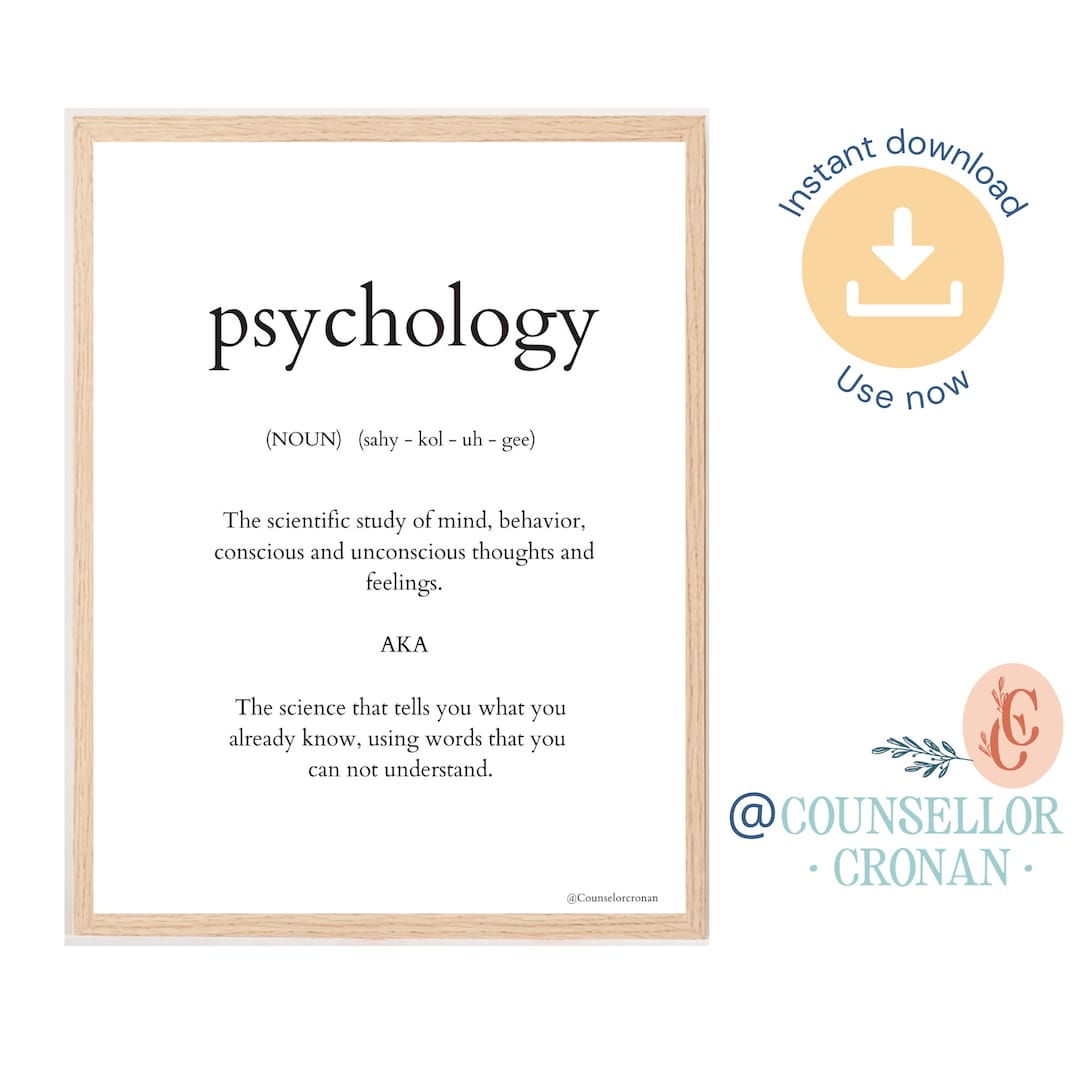 Psychology Definition, Psychology Print, Therapy Office Decor ...