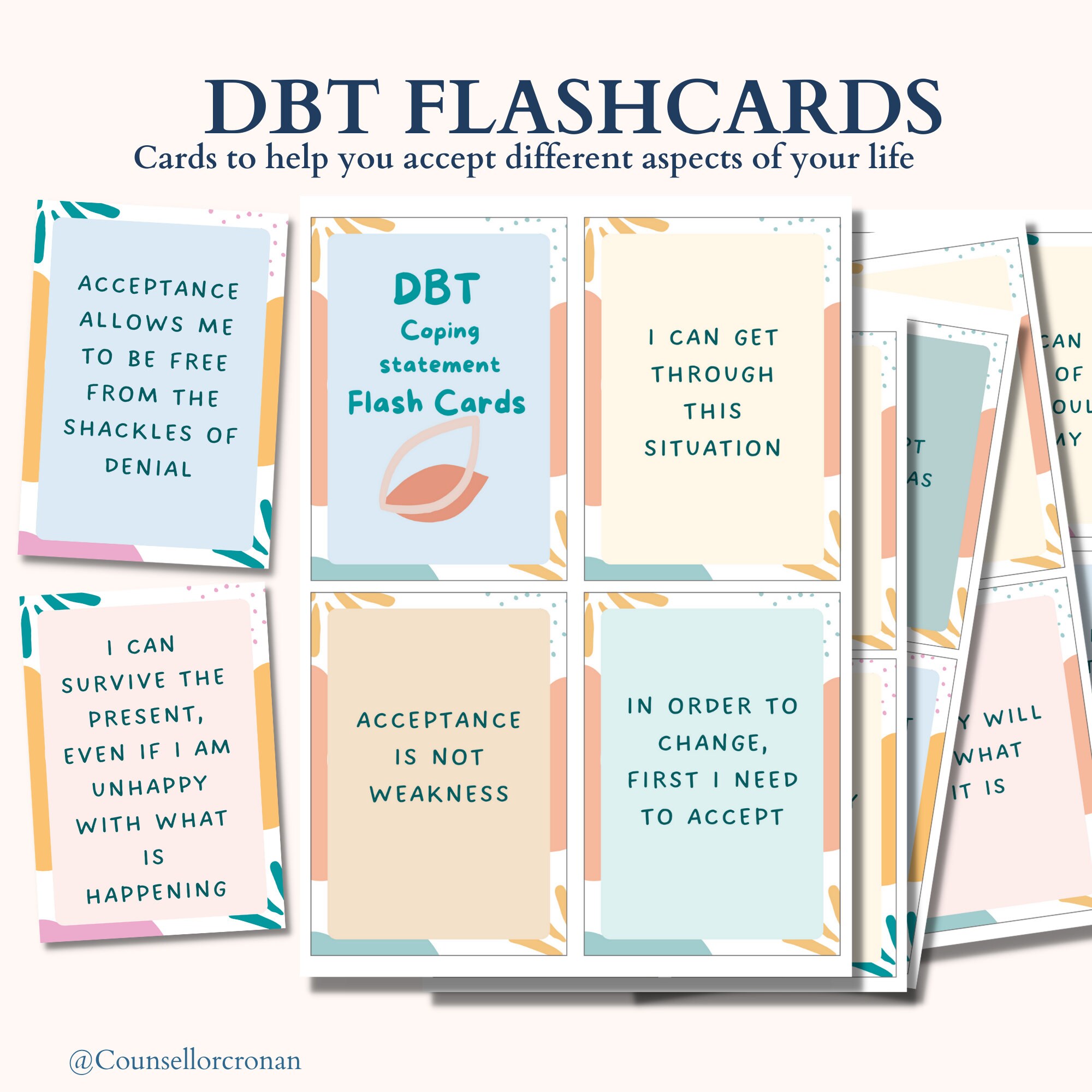 Anxiety Coping Flash Card Bundle Dbt Cards Social Anxiety - Etsy