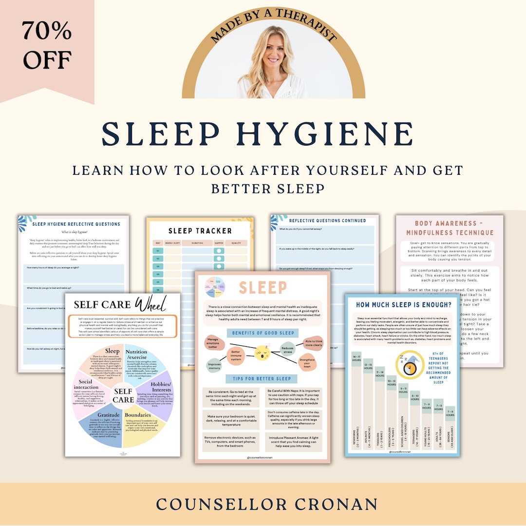 Sleep Hygiene Worksheets, Sleep Journal, Sleep Habits, Sleep Cycle ...