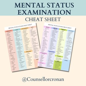 Therapy Form Bundle Mental Status Cheat Sheet Family - Etsy