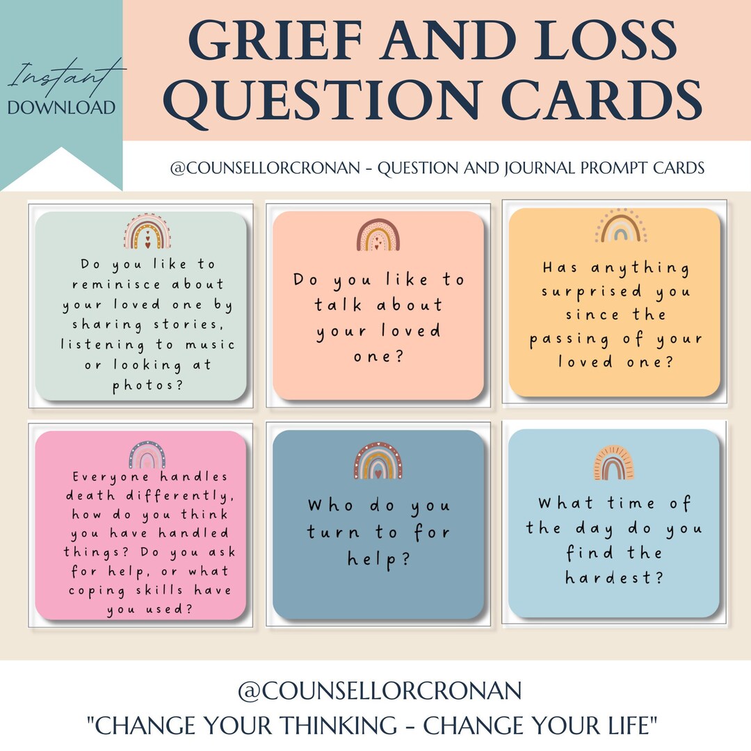 Grief Question and Affirmation Cards Therapy Office Decor - Etsy