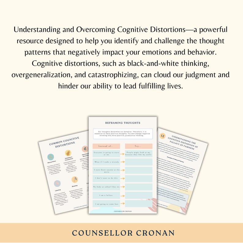 Cognitive Distortions Workbook to Help You Identify and Change ...