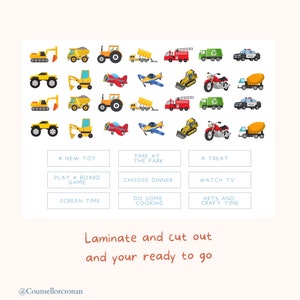 Printable Trucks and Cars Reward Chart, REWARD Sticker Chart, Kids ...