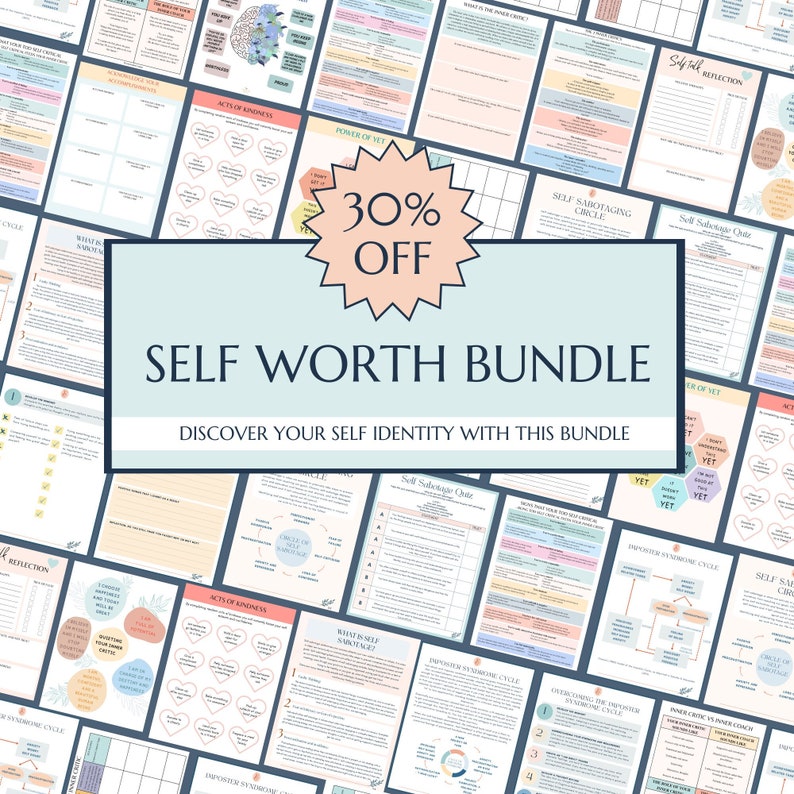 Self Worth Worksheet and Cards Bundle Self Esteem - Etsy