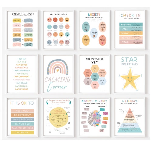 Retro Therapist Office Wall Art Set of 6 Therapy Posters - Etsy UK