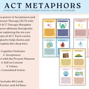Acceptance Therapy Metaphor Flash Cards, Commitment Therapy, Therapist ...
