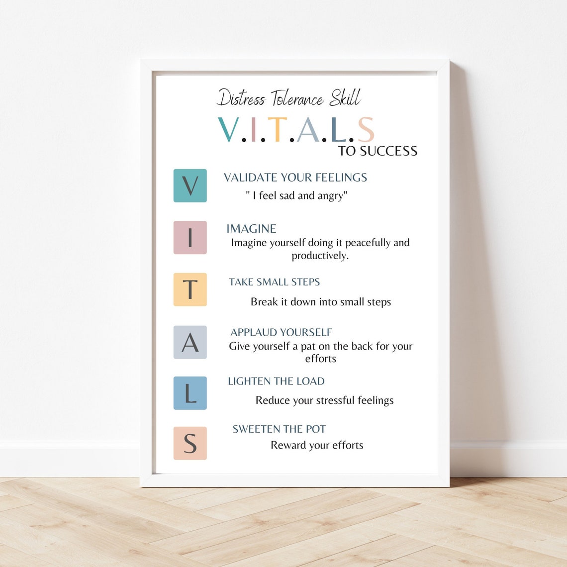 Vitals to Success Poster DBT DBT Poster DBT Skills Bpd | Etsy