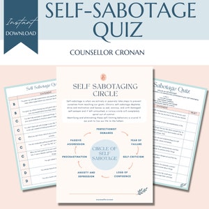 Self Sabotage Quiz, Therapy Worksheets, Self Love Journal, Self ...