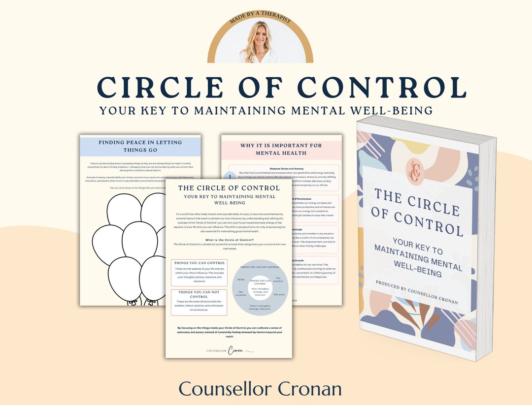 Circle of Control Worksheets, Anxiety Relief Workbook, Self Regulation ...