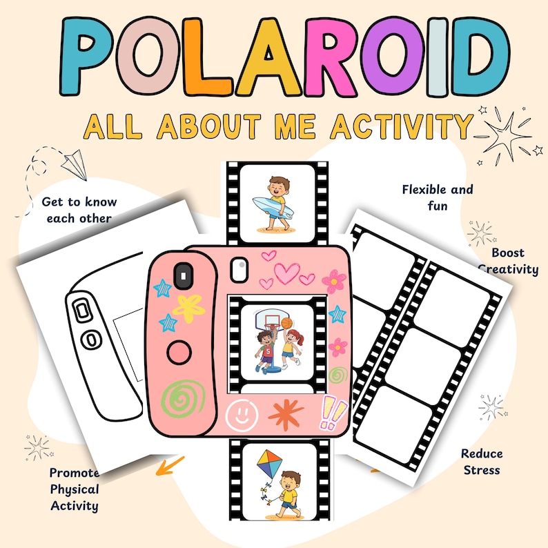 Polaroid All About Me Craft Activity. Creating Colorful Memories. PDF - Etsy UK