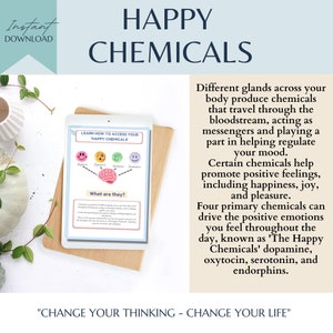 Happiness Chemical Therapy Worksheets Acceptance and - Etsy