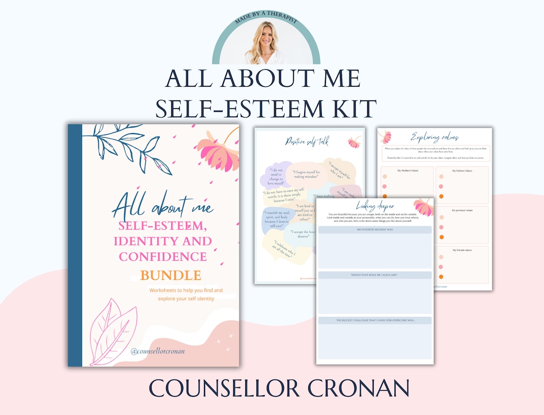 Self Love Therapy Journal Worksheets, Mental Health, Therapy Worksheet ...