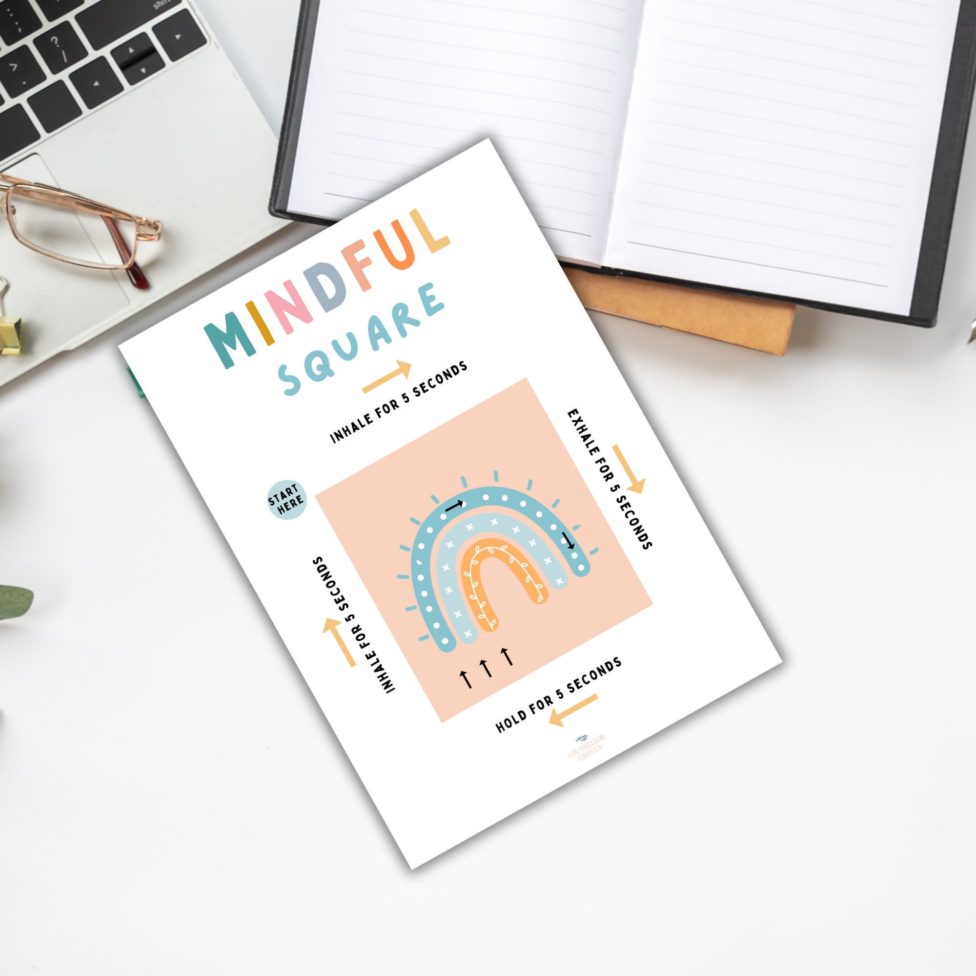 Mindful Square Poster, Grounding Technique, Coping Skills, Social ...