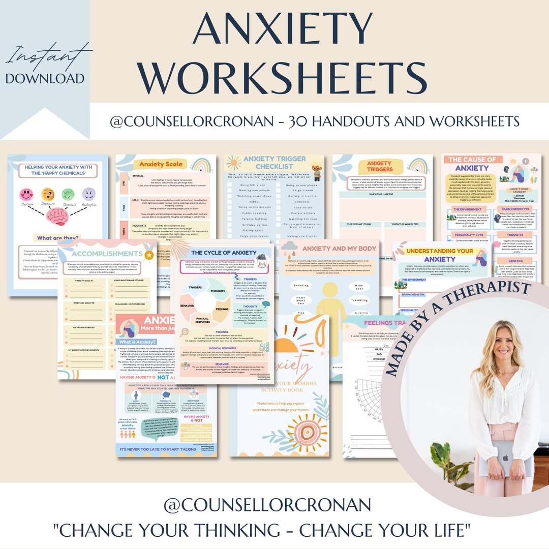 Anxiety Bundle Anxiety Worksheets Therapy Tools Therapy - Etsy UK