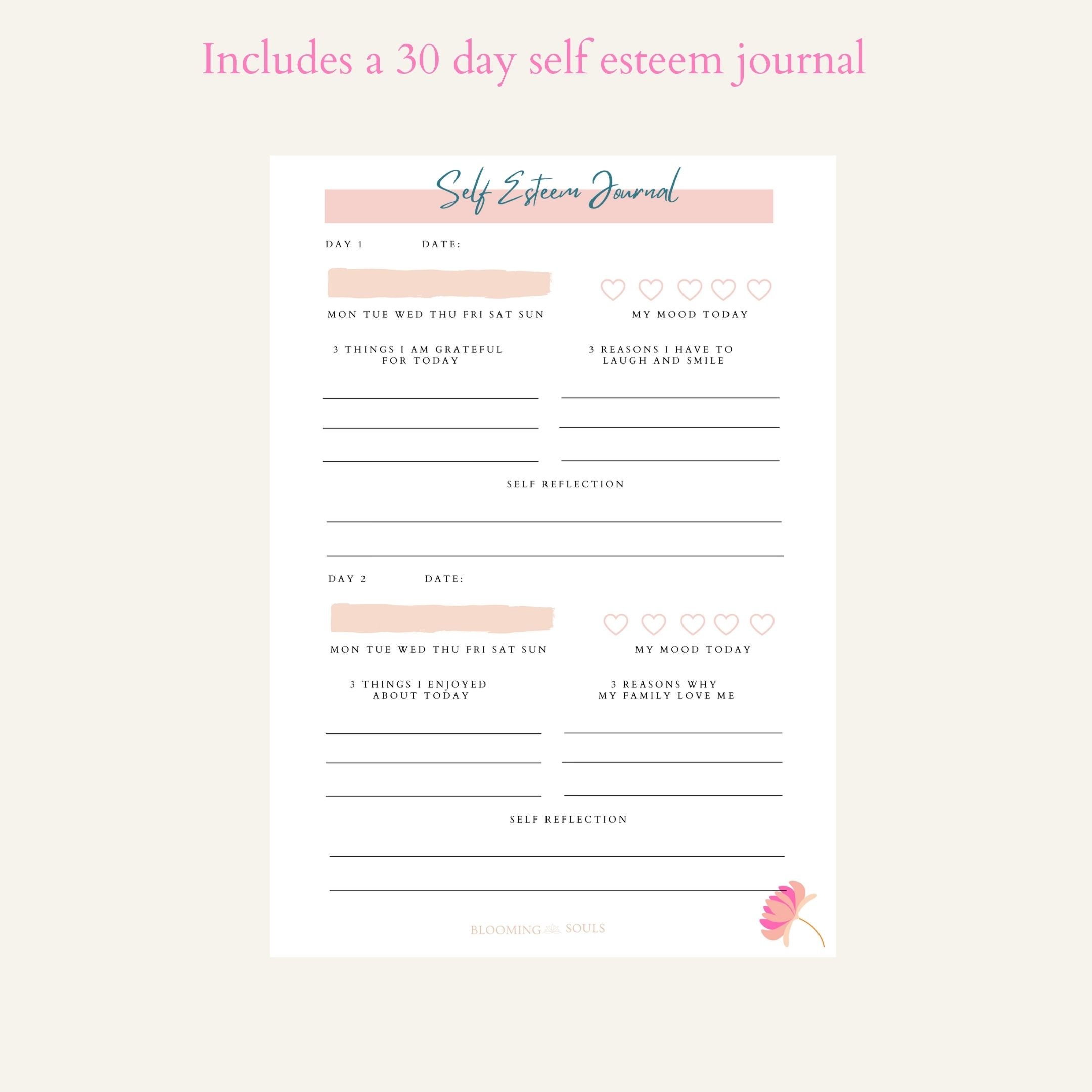 Self Love Therapy Journal Worksheets Mental Health Therapy | Etsy