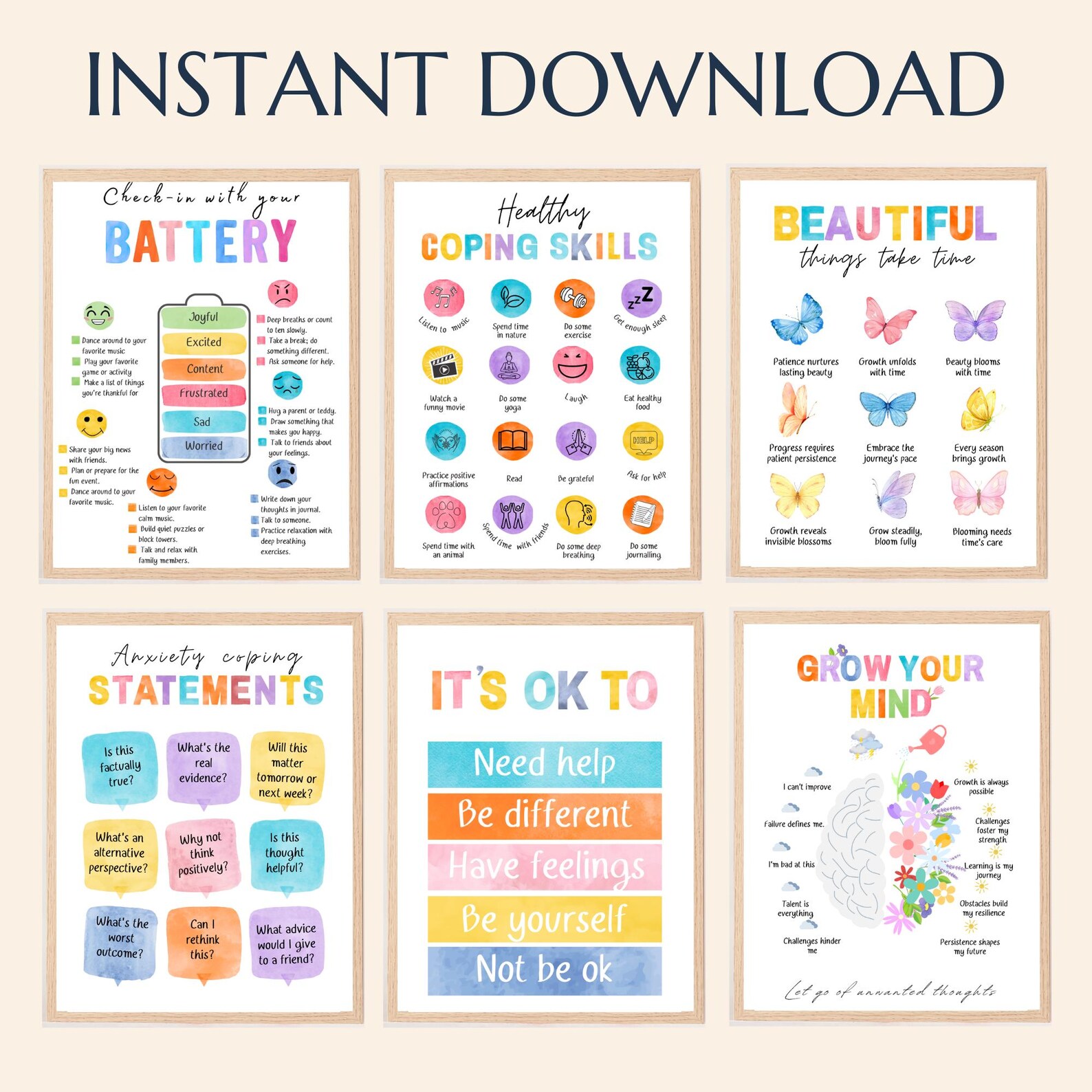 Healthy Coping Skills, Therapy Poster, Self Regulation, Therapy Office ...