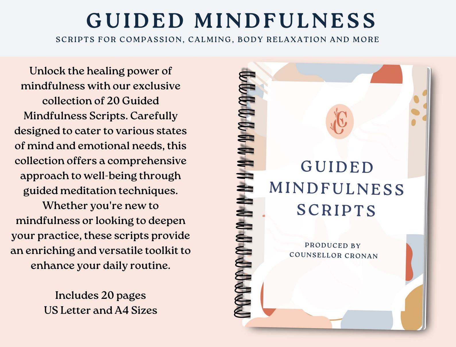 Guided Mindfulness Cards, Scripted Meditation Handouts, Therapy Office ...
