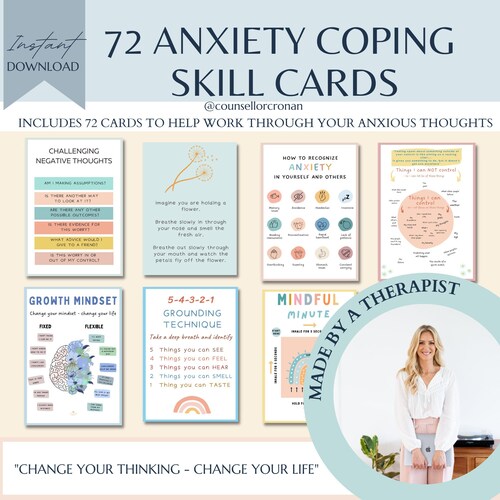 Anxiety Coping Cards Coping Skills Social Emotional - Etsy