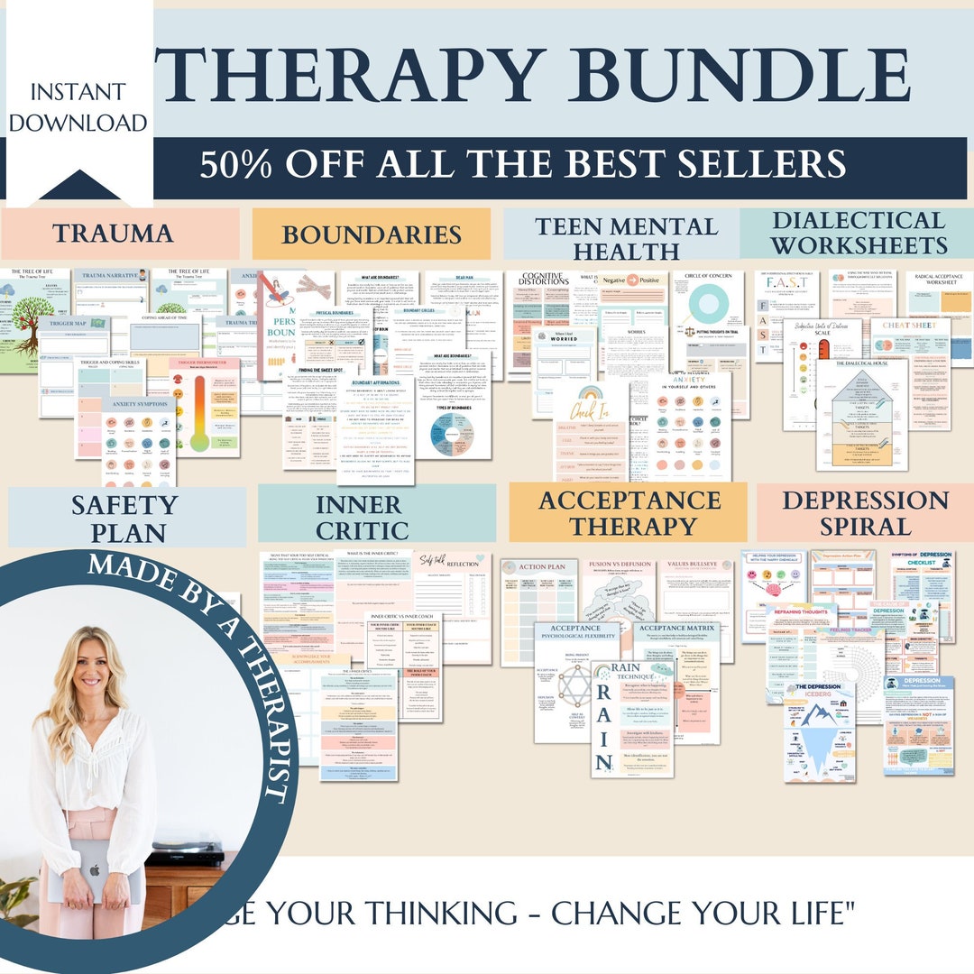 Therapy Worksheet Bundle Psychology Resources Inner Critic - Etsy