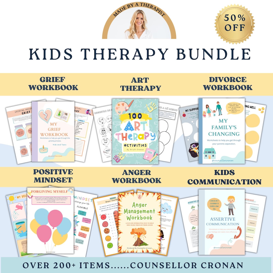 Social-emotional Learning Therapy Bundle, Kids Feelings Chart, Self ...