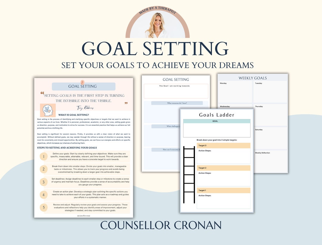Goal Setting Worksheet, Goal Planner, Couples Therapy, Goal Tracker ...
