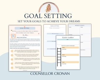 SMART Goal Printable Checklist and Worksheet Goal Planner, Therapy ...
