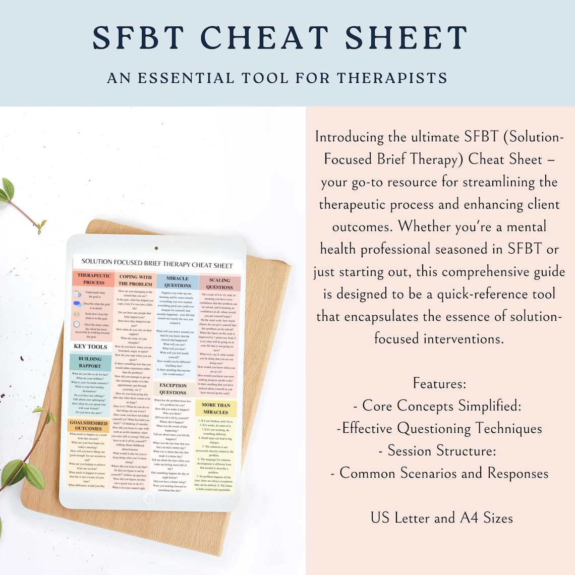 Solution Focused Cheat Sheet, Solution Seeking, Therapist Questions ...